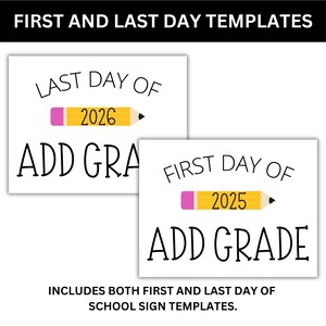 Editable First & Last Day of School Sign Template: Canva PDF (digital ...