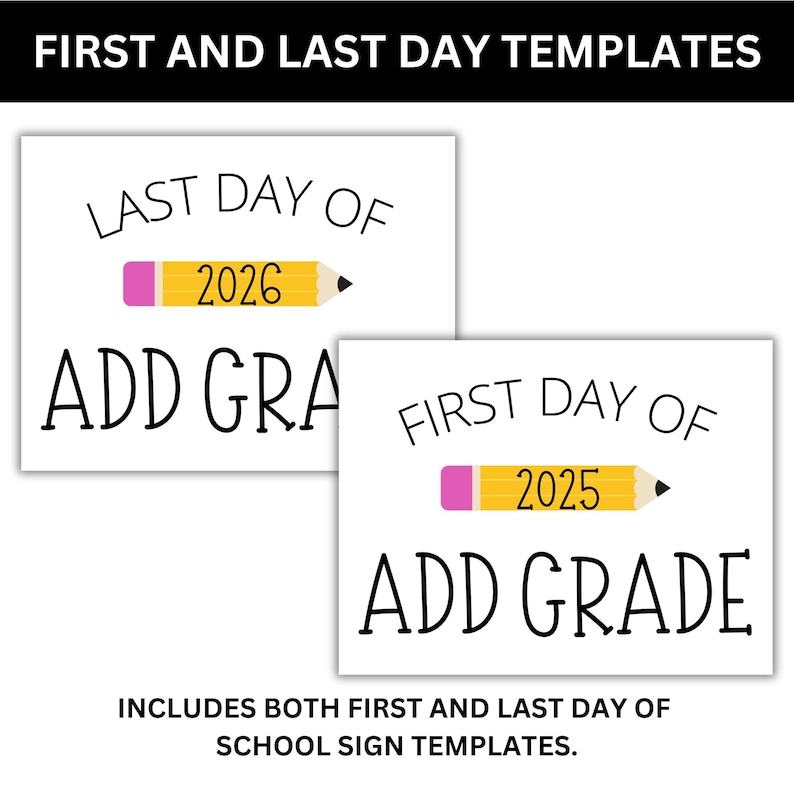 Editable First & Last Day of School Sign Template: Canva PDF (digital ...