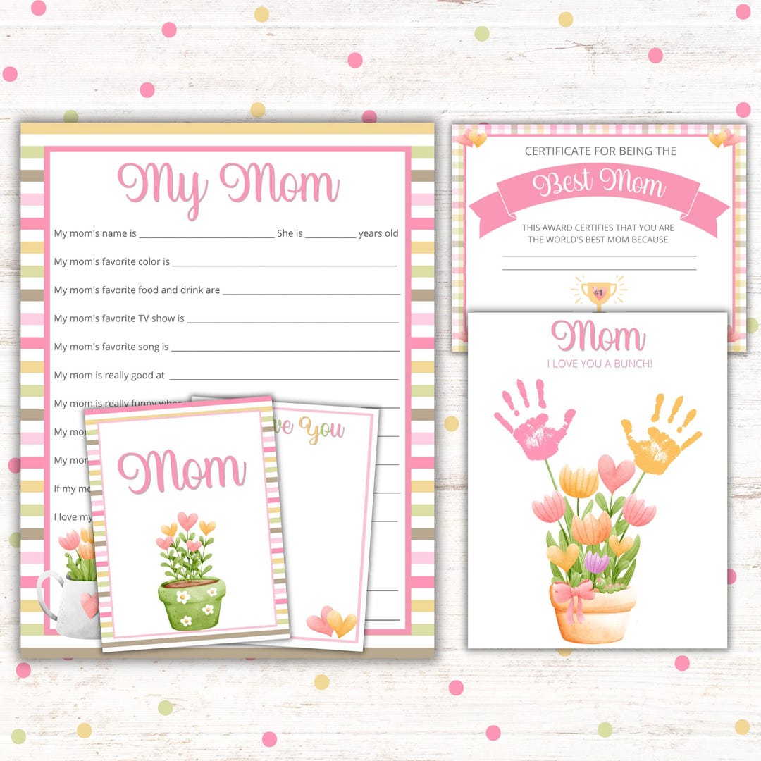 Mom Printable Gift, Instant Download, Mother’s Day Keepsake, Handprint ...