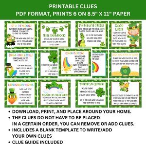 St. Patrick's Day Scavenger Hunt Printable and Editable With 12 Indoor ...