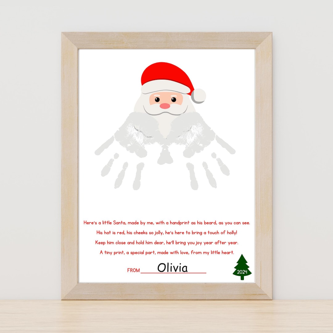 Santa Handprint Printable Craft | Christmas Keepsake for Kids | DIY ...
