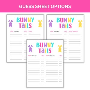 Guess How Many Bunny Tails Game | Easter Printable Game | Instant ...