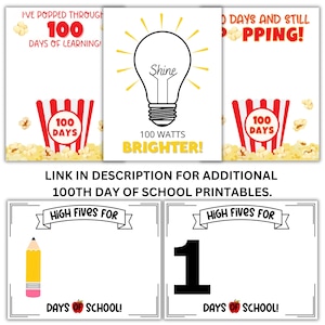 100th Day of School Printable | Popcorn Handprint Craft | Instant ...