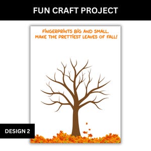Fall Fingerprint Tree Craft: Kids Autumn Keepsake Art (PDF Download) - Etsy