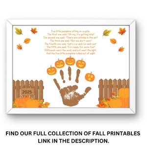 Cutest Little Pumpkin Printable, Fall Handprint or Footprint Craft ...