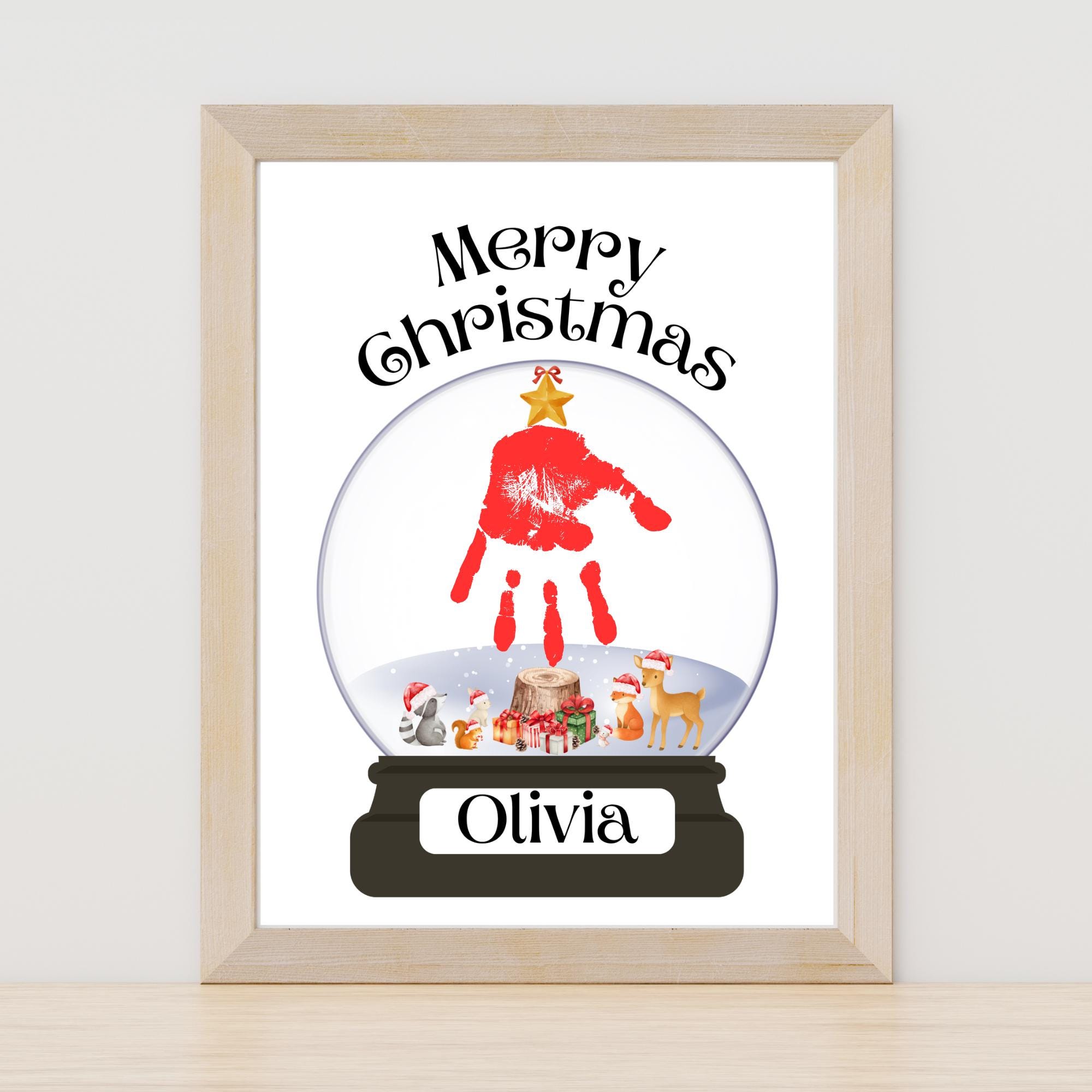 Snow Globe Handprint Christmas Tree Keepsake (digital Download) - Etsy