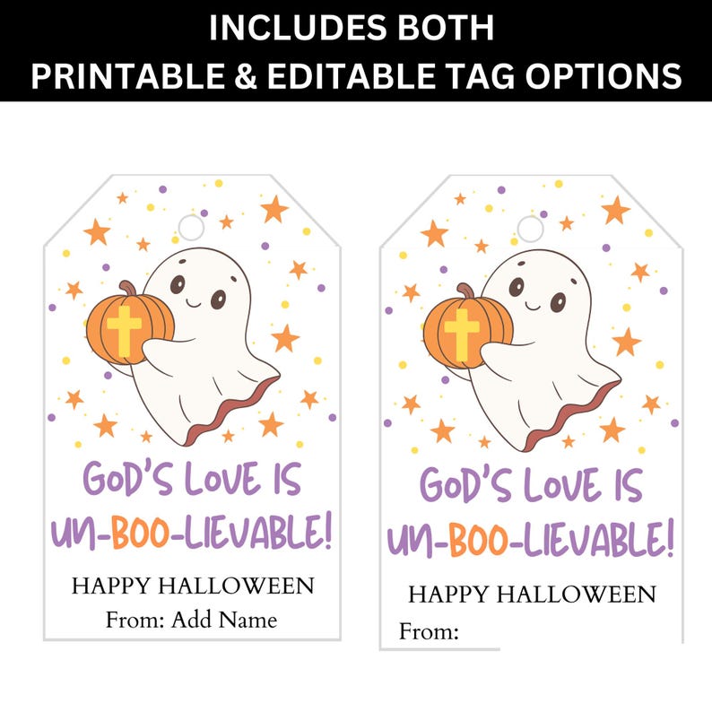 God’s Love is Un-boo-lievable Halloween Tag | Christian Halloween Favor ...
