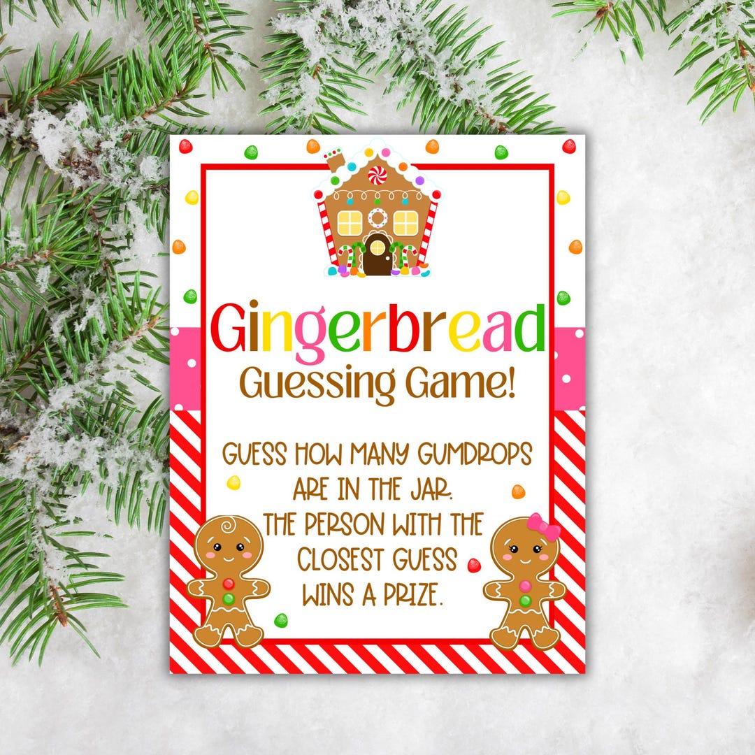 Gingerbread Guessing Game | Printable Christmas Party Activity ...