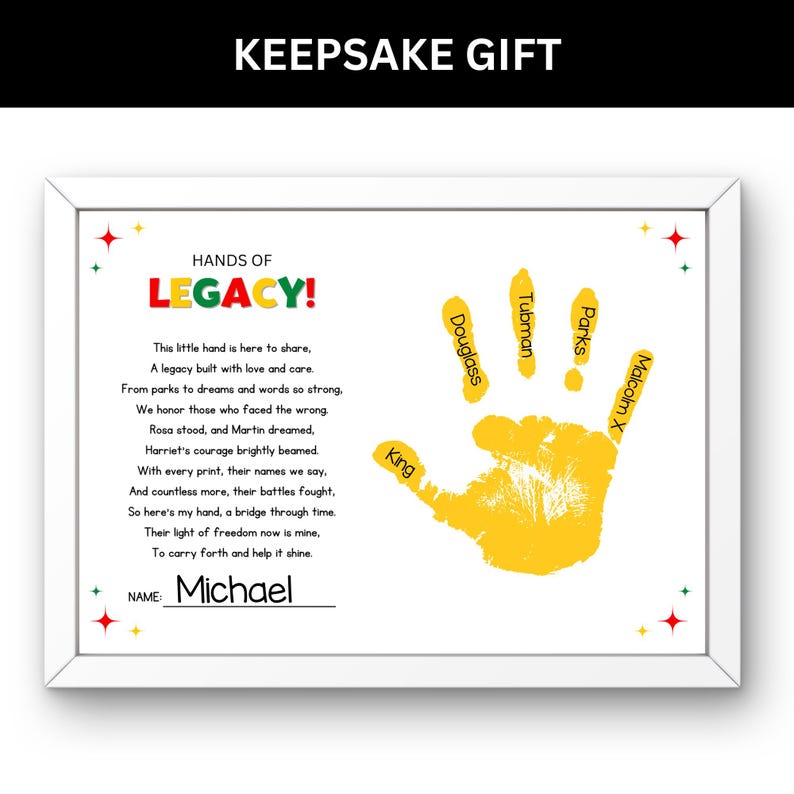 Black History Month Handprint Poem - "hands of Legacy" Kids Craft ...