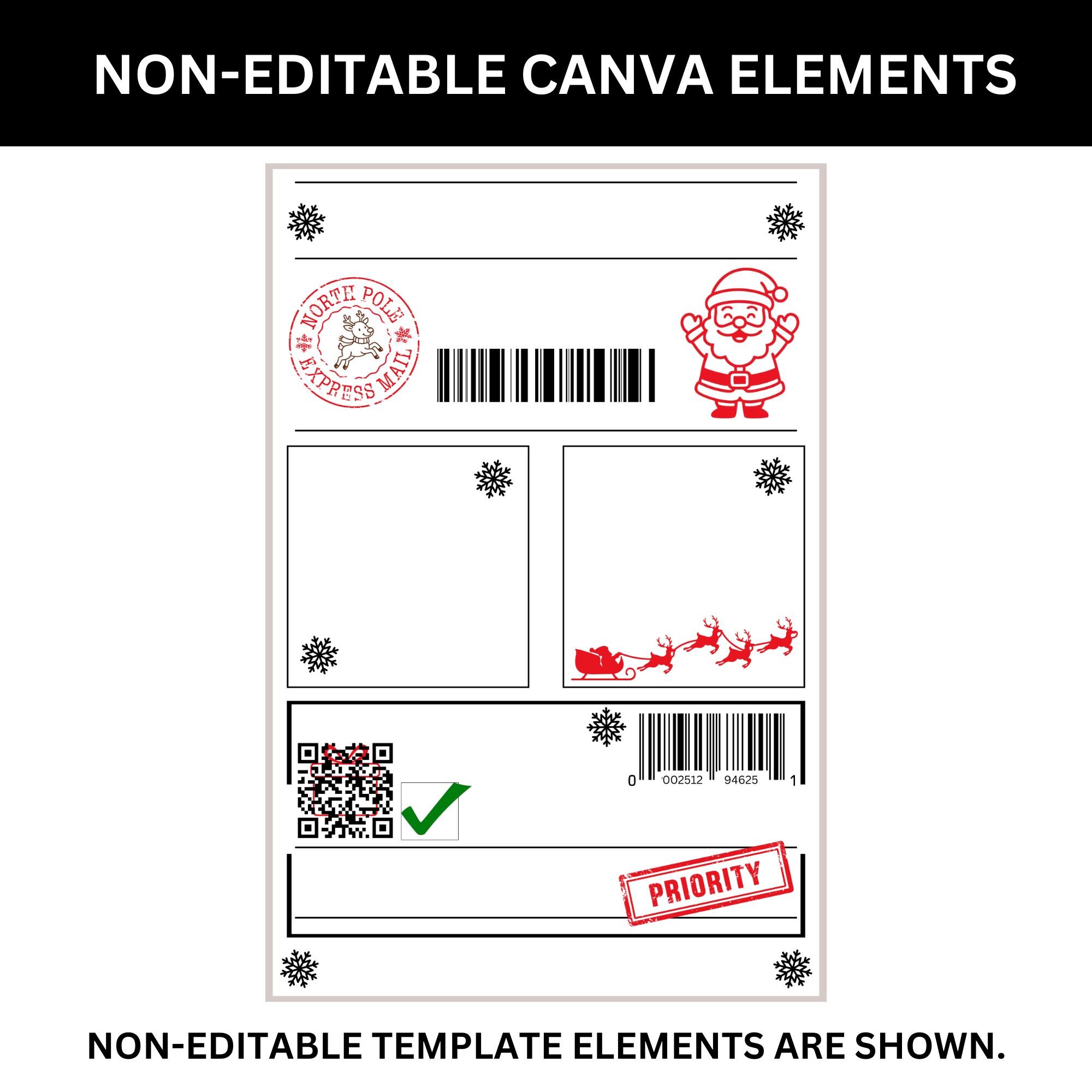 Printable Santa Label | Editable Christmas Gift Tag | Canva Template ...