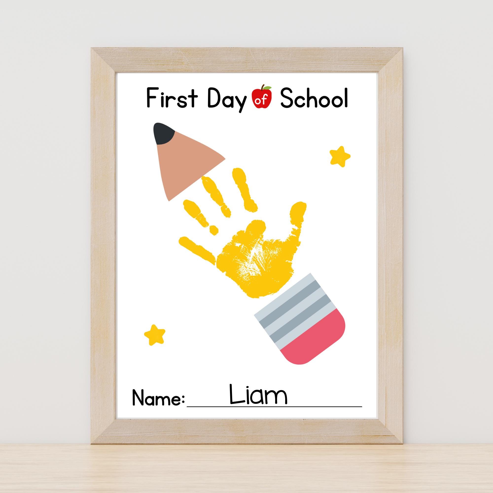 First Day of School Handprint Art: Pencil Keepsake (PDF Download) - Etsy
