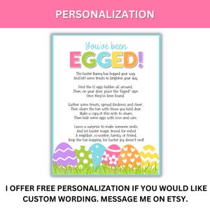 You've Been Egged Printable – Easter Egg Hunt Activity – Instant ...