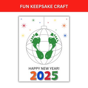 2025 New Year Handprint Craft Printable, New Year Keepsake Craft, Kids ...