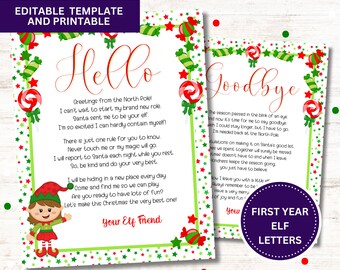 Editable Hello Elf Letter Welcome Note Letter I'm Back - Etsy