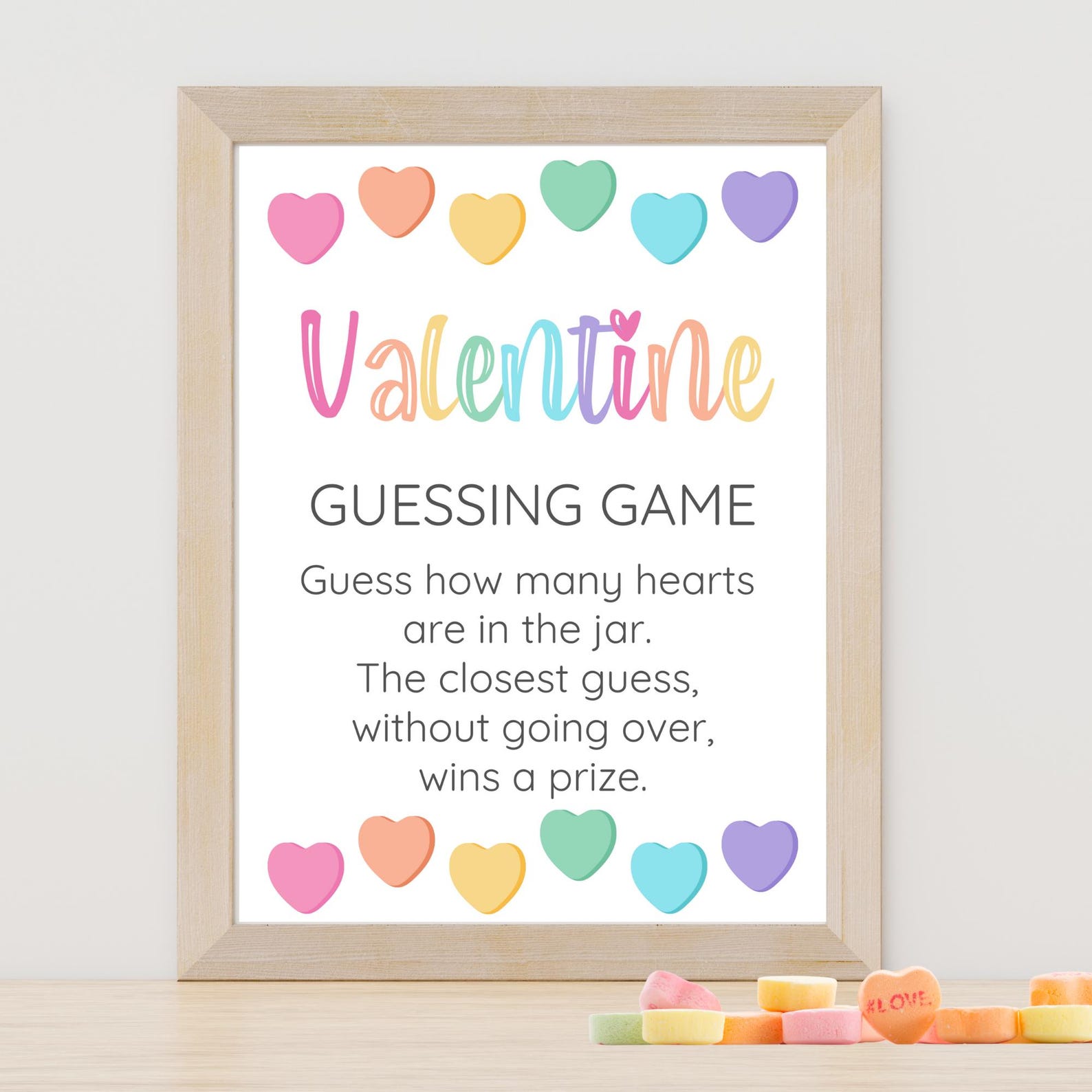 Valentine Guessing Game: Hearts in Jar Party Game (printable PDF) - Etsy