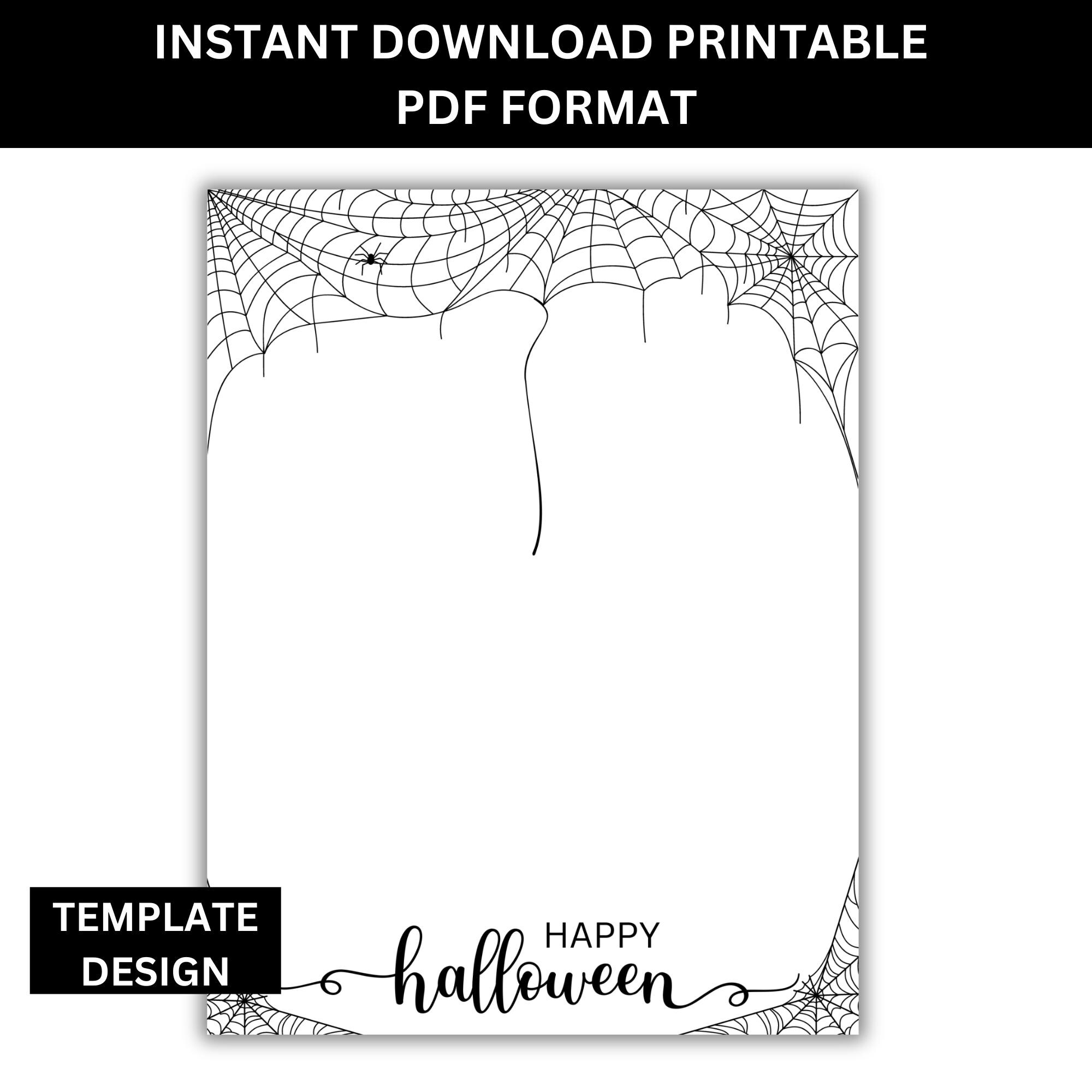 Spider Web Handprint Craft: Halloween Kids Activity (instant Download ...