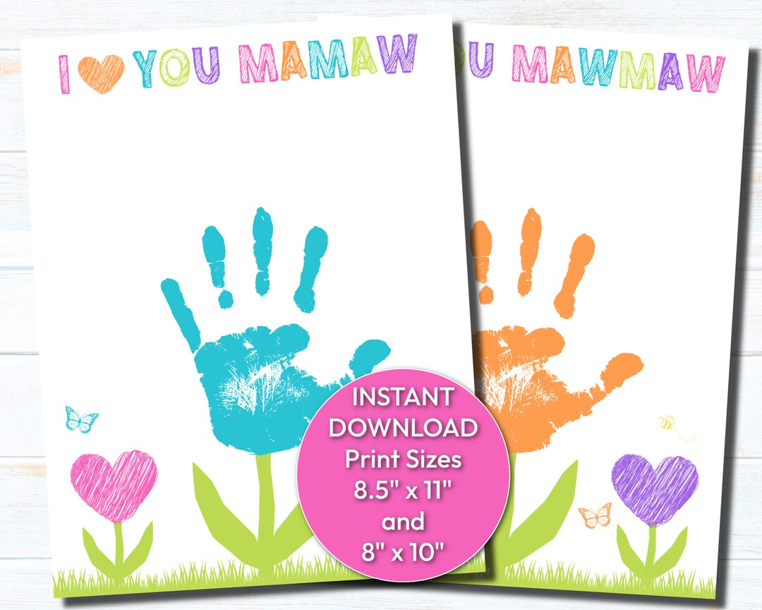 Mother's Day Handprint Grandma Gift Mother's Day - Etsy