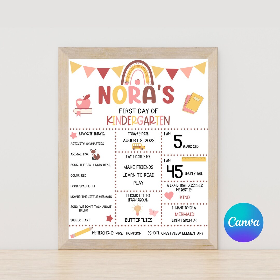 First and Last Day of School Sign, Editable Back to School Template ...