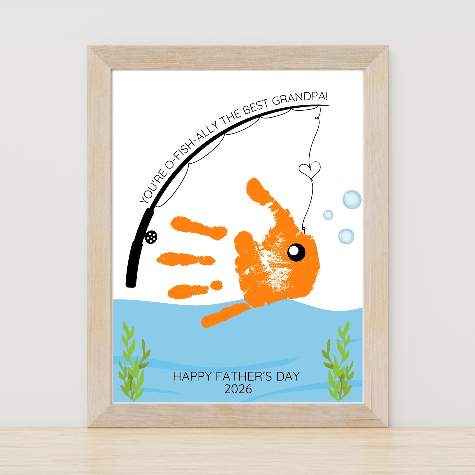 Father's Day Handprint Craft: Grandpa Fishing Gift (instant Download ...