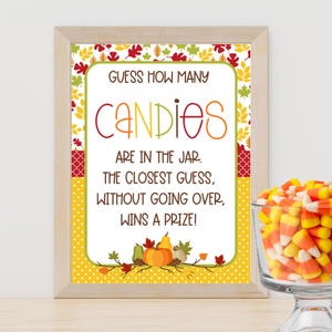 Fall Candy Guessing Game Printable, Instant Download, Harvest ...