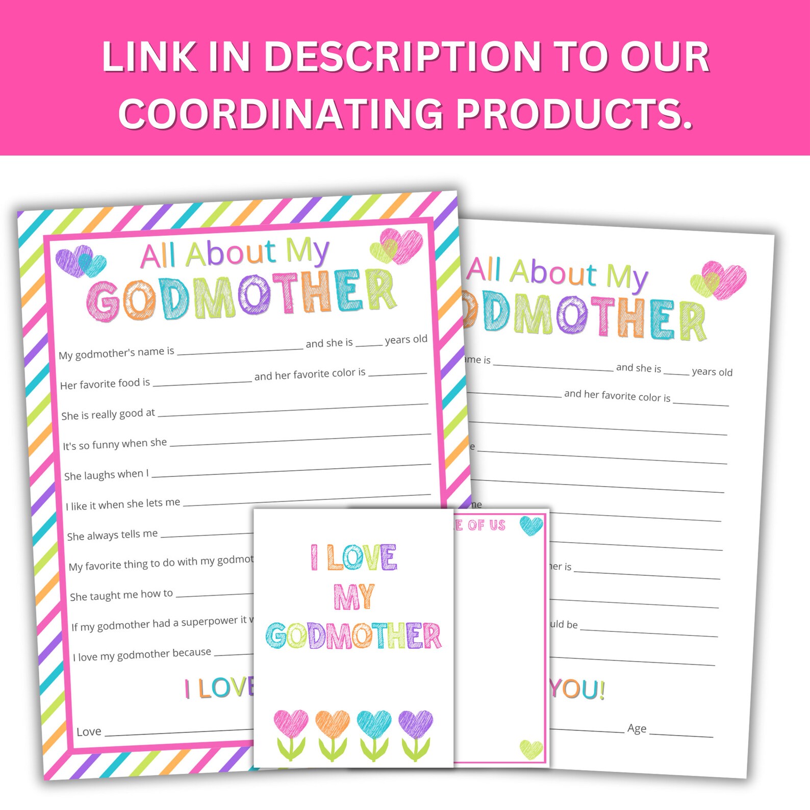 Godmother Gift - Godparents Day, I Love My Godmother Handprint Flower ...