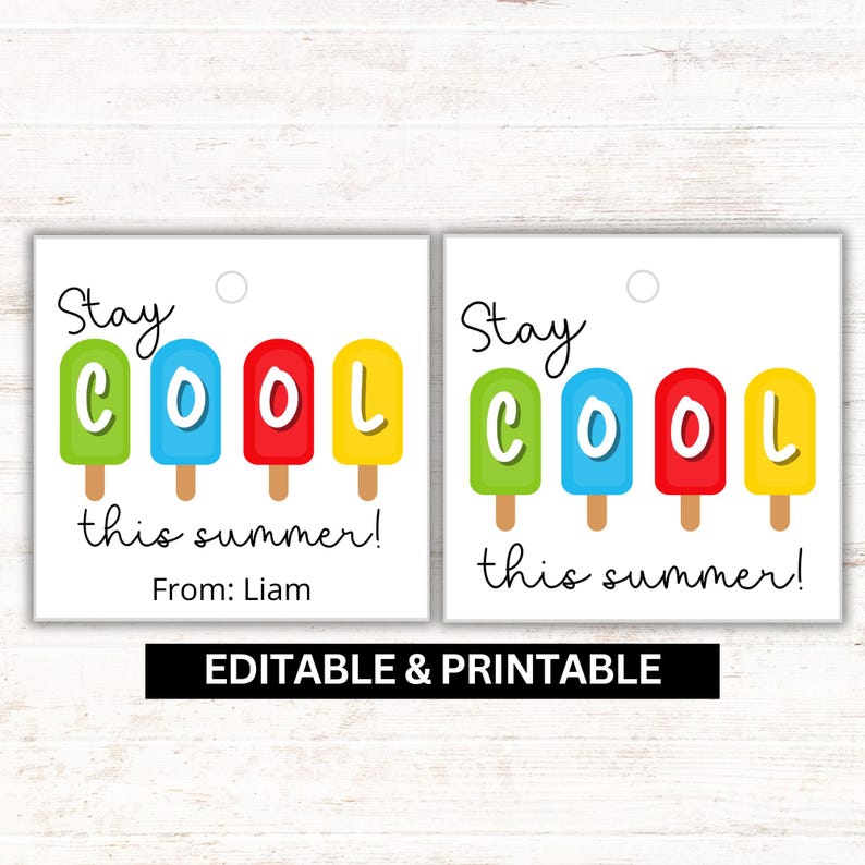 Popsicle Gift Tags | End of School Year, Editable (instant Download) - Etsy