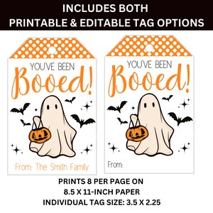 You've Been Booed Gift Tag Neighbor Halloween Gift Boo Basket Tag Ghost ...