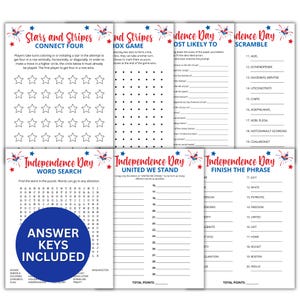 Independence Day Game Bundle: 40 Patriotic Party Activities (PDF) - Etsy