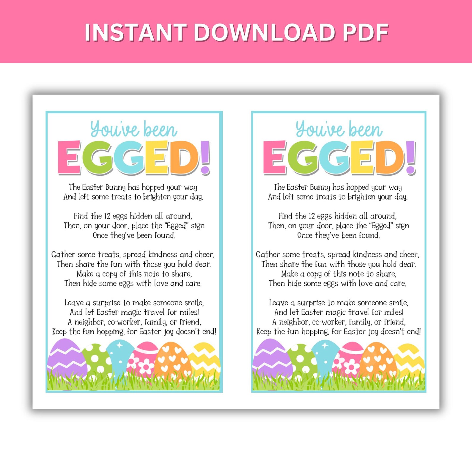 You've Been Egged Printable – Easter Egg Hunt Activity – Instant ...