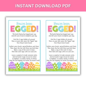 You've Been Egged Printable – Easter Egg Hunt Activity – Instant ...