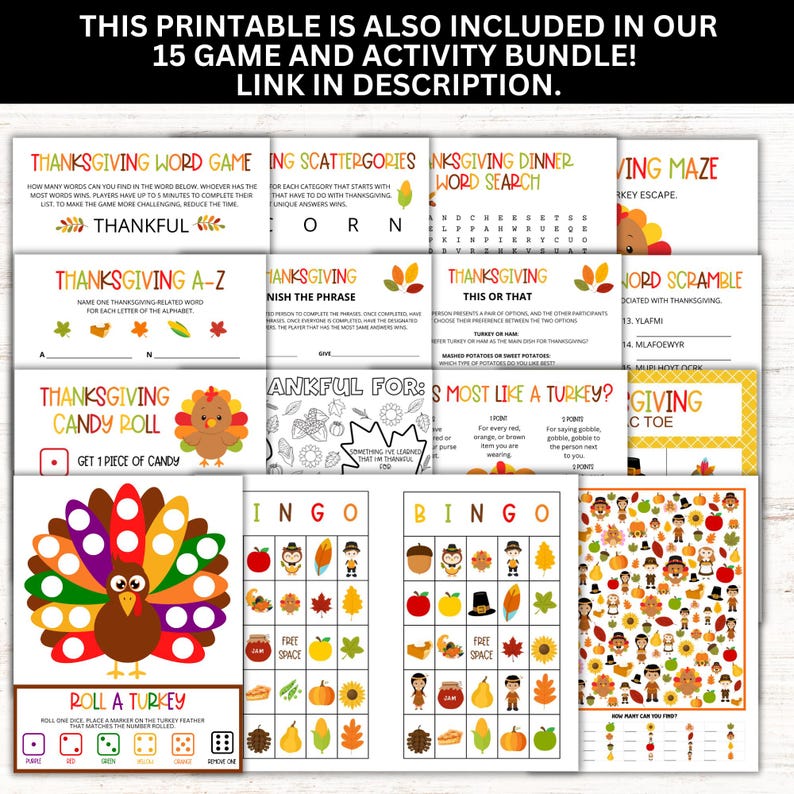 Thanksgiving Tic Tac Toe Printable Game - Instant Download PDF - Etsy