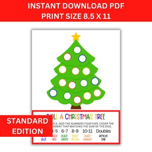 Roll a Christmas Tree Game: Holiday Party Activity (PDF) - Etsy