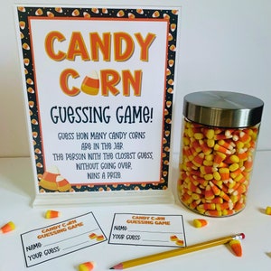 Candy Corn Guessing Game Printable, Halloween Party, Office Party Games ...
