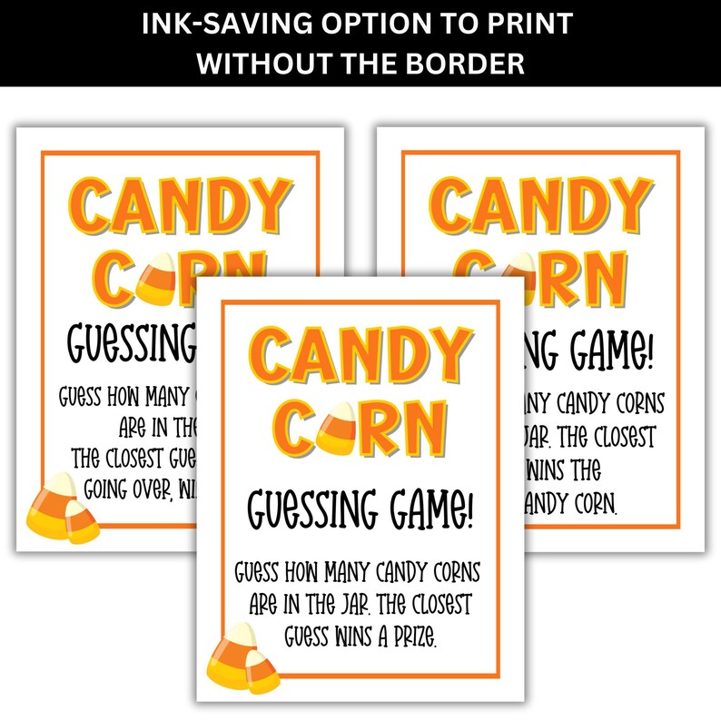Candy Corn Guessing Game: Halloween Party, Classroom (instant PDF ...
