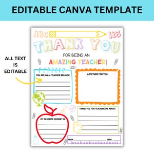 Teacher Appreciation Printable Teacher Appreciation Week Gift Thank You ...