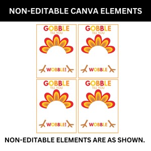 Gobble Till You Wobble Tags | Editable Thanksgiving Treat Tag | Instant ...