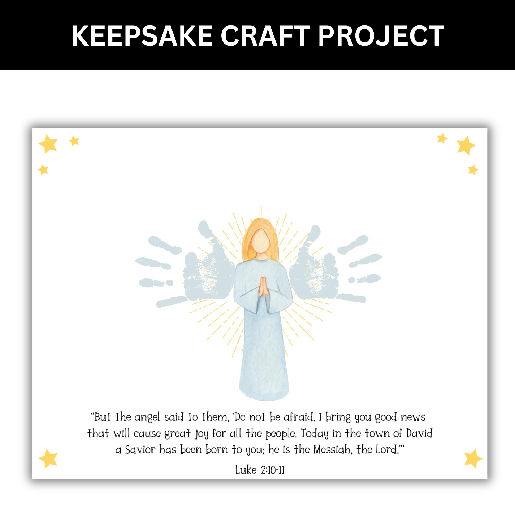 Angel Handprint Craft Printable | Christian Christmas Kids Activity ...