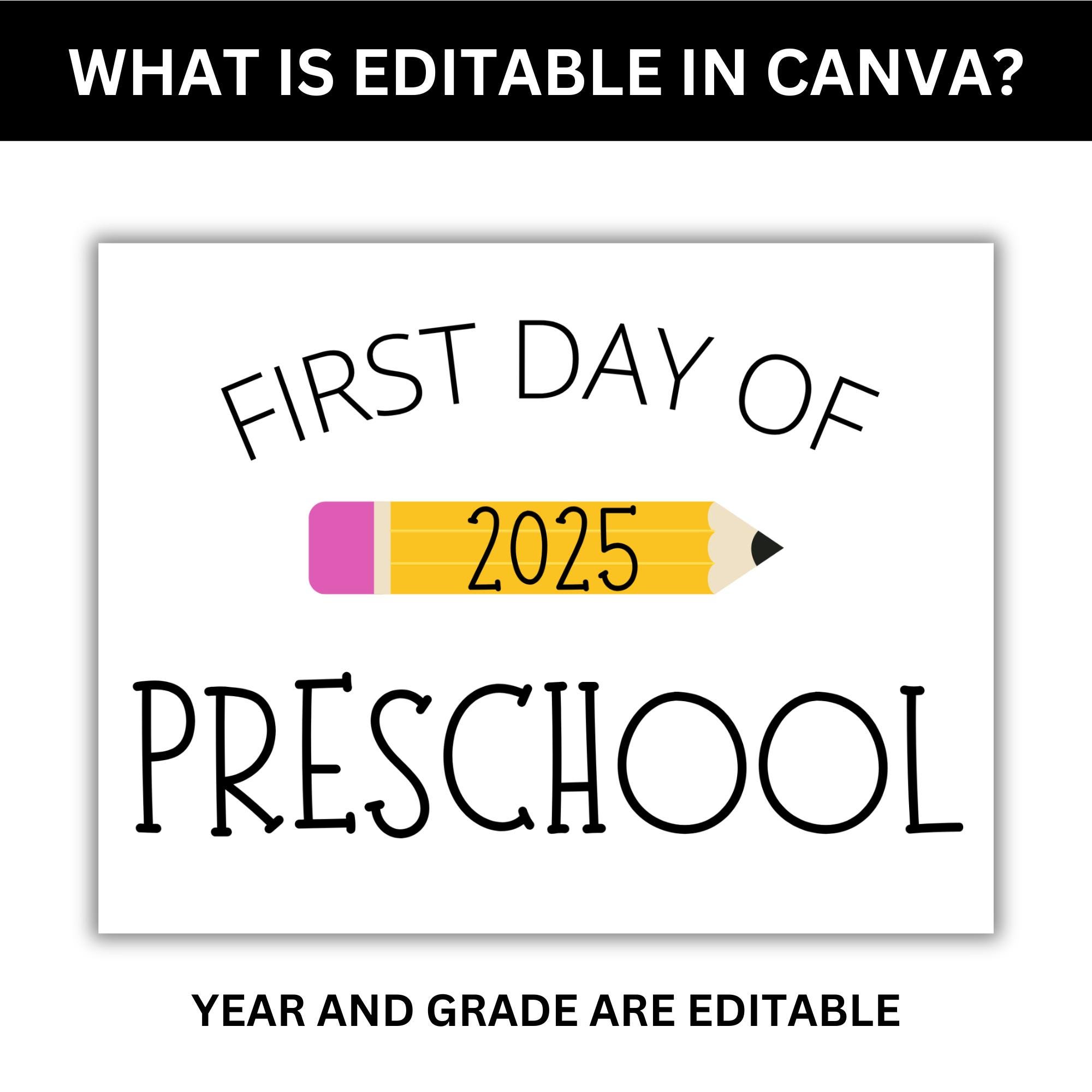 First & Last Day of School Sign Editable | Printable Back to School ...