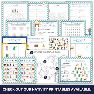 Nativity Christmas Countdown Coloring Advent Calendar | Printable PDF ...