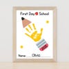 First Day of School Handprint Craft Printable, Back to School Pencil ...
