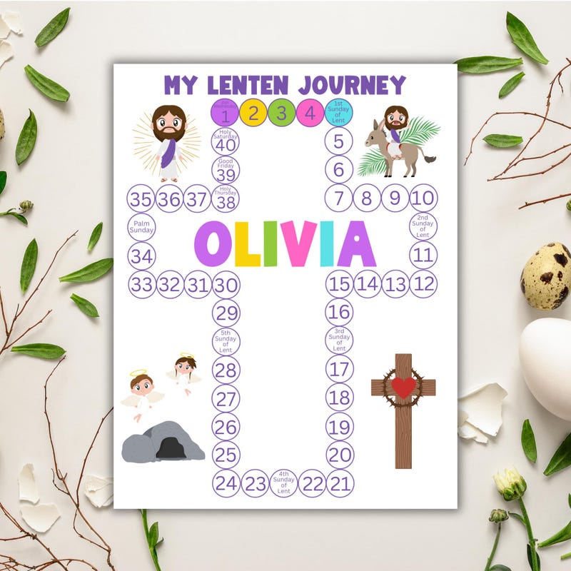 Lent Calendar Template - Etsy
