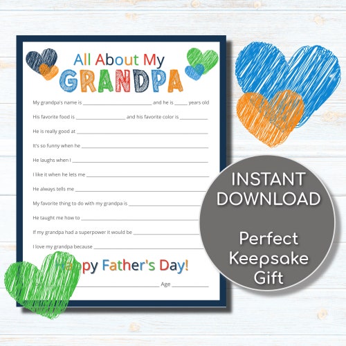 All About Grandpa Gift for Father's Day / Printable - Etsy