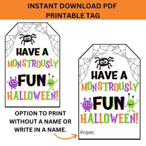 Halloween Gift Tag | Build a Monster | Editable & Printable Halloween ...