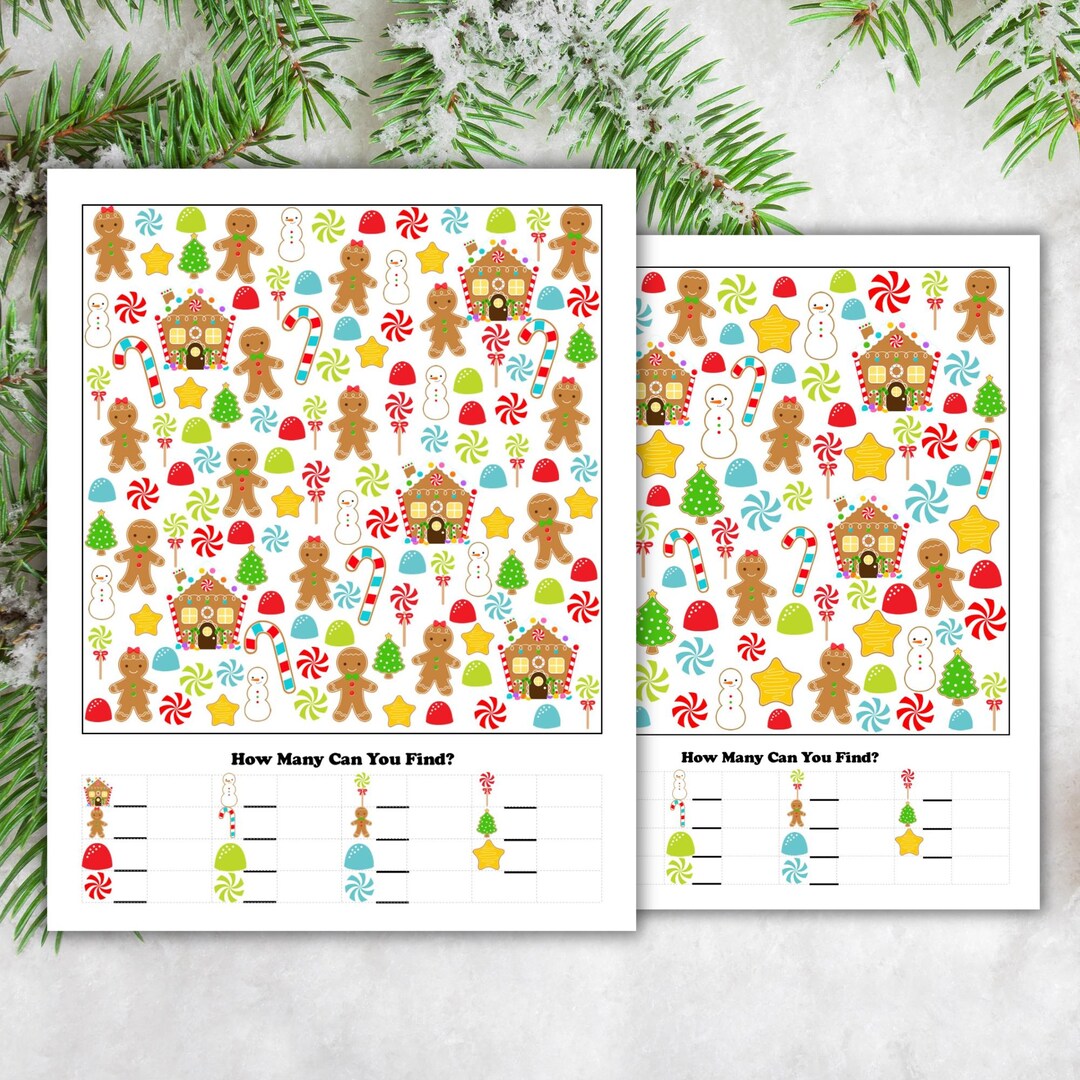 Gingerbread How Many Can You Find? Printable Game - Instant Download ...