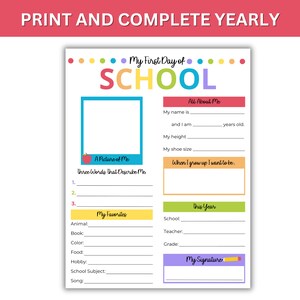First and Last Day of School Interview | Back to School Printable | All ...