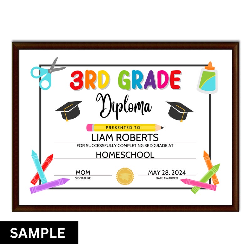 Personalized Graduation Diploma or Certificate (PDF Download) - Etsy