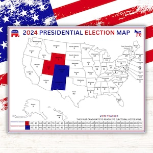 2024 Presidential Election Printable, Election Night Game, Electoral ...