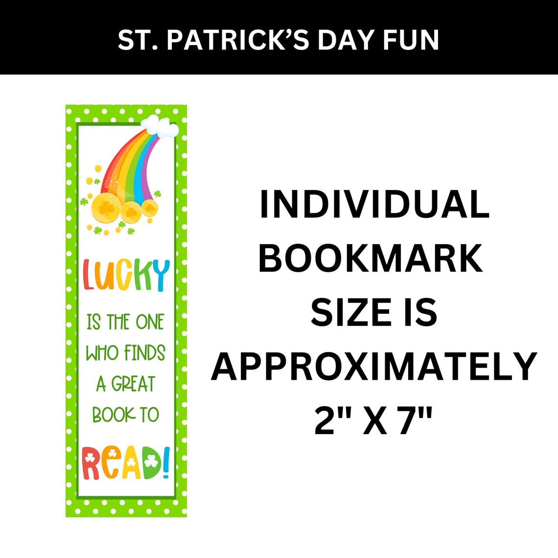 St. Patrick’s Day Bookmarks | Printable PDF | 5 Designs | Instant ...