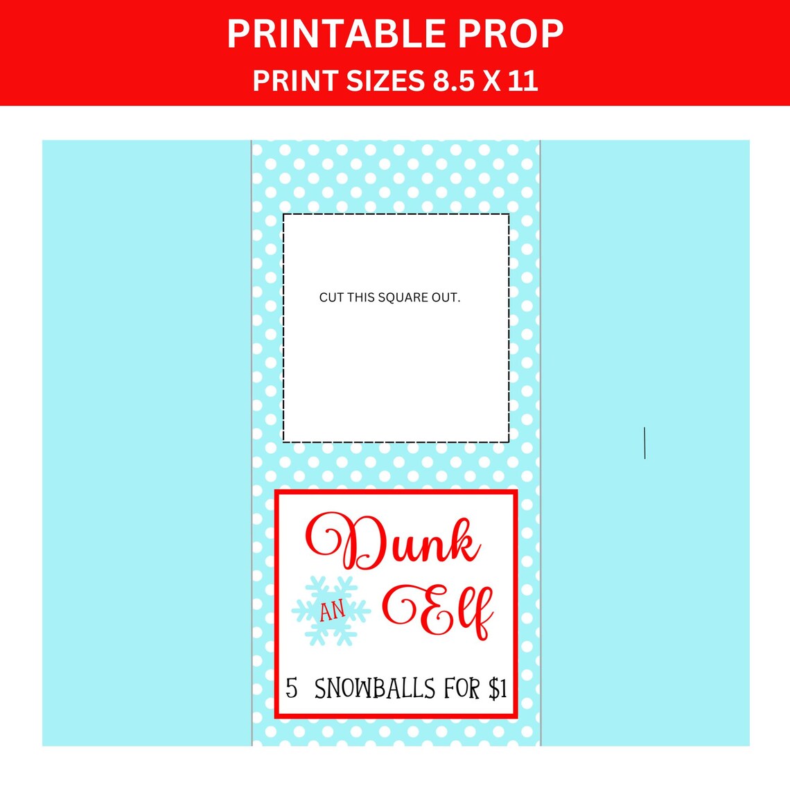 Elf Dunk Tank Printable Prop | Easy Elf Adventure - Etsy