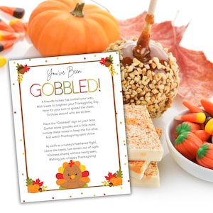 You've Been Gobbled Thanksgiving Poem Sign, Printable Gobble Game ...